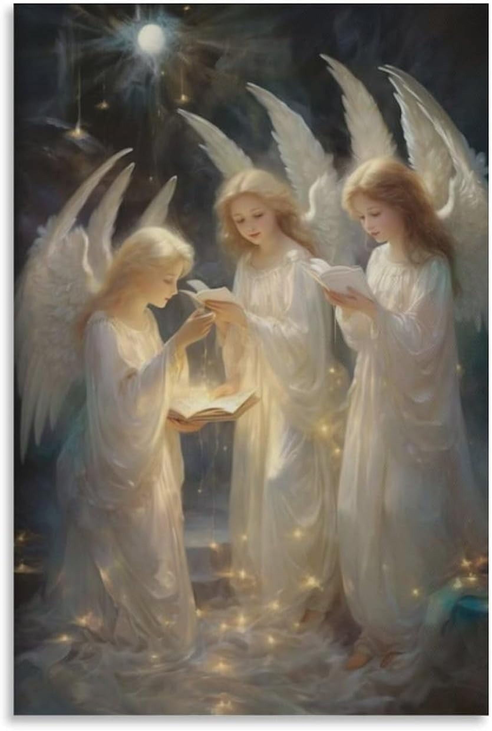 AABERIC Victorian Angelic Carolers Painting, Caroler Art Print, Angels ...
