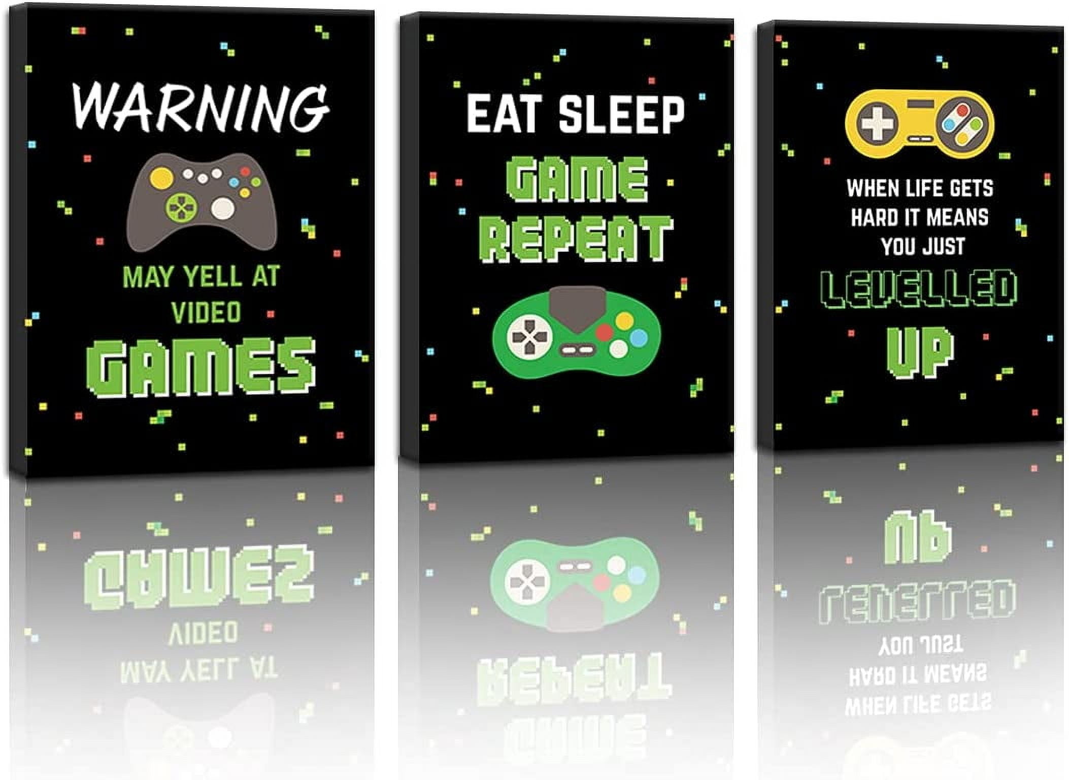 AABERIC Video Game Wall Art Prints,Funny Quotes Painting Set of 3 ...