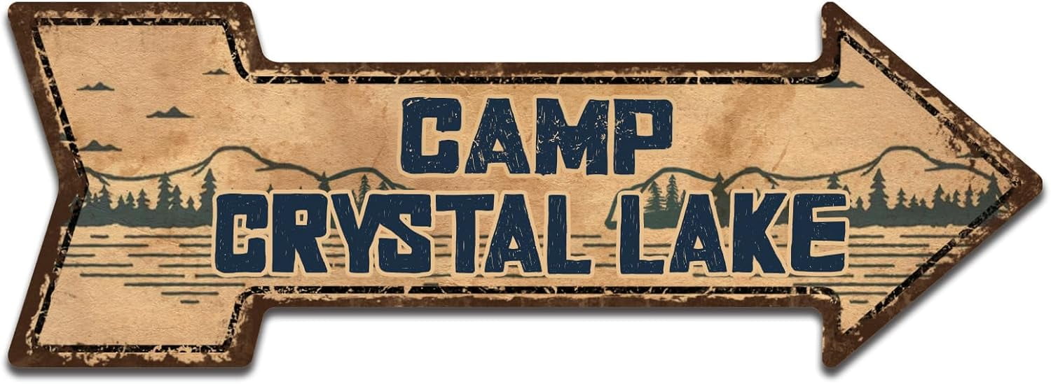 AABERIC Vintage Arrow Metal Signs - Camp Crystal Lake, Home of A Serial ...