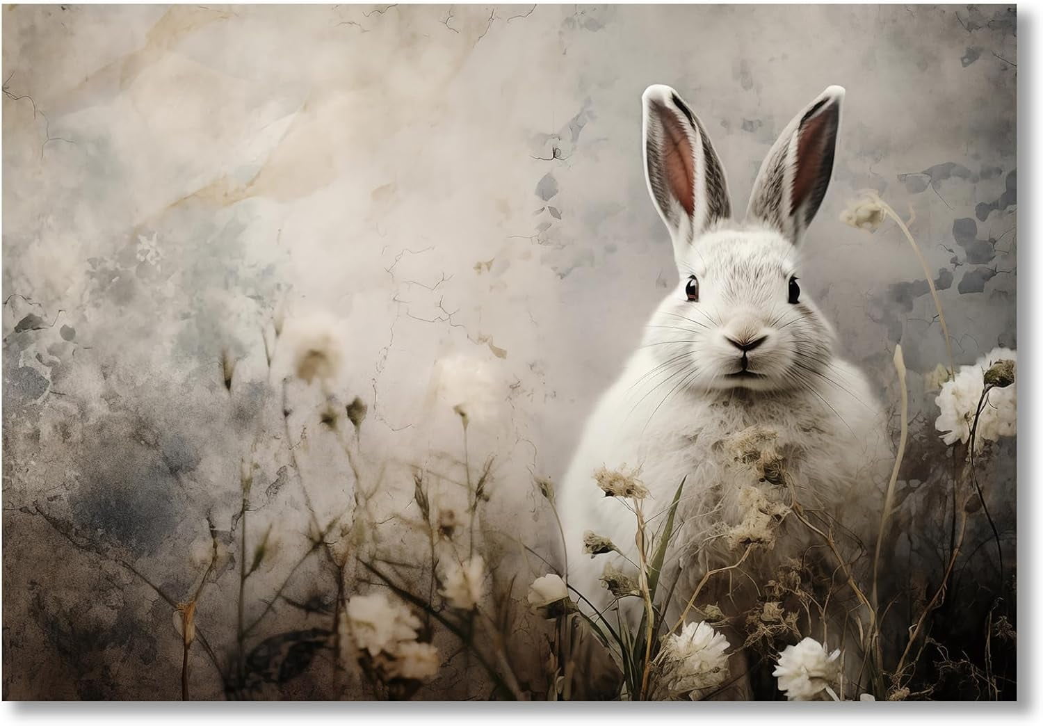 AABERIC Vintage Bunny Canvas Wall Art Farmhouse Rabbit Posters For Wall ...