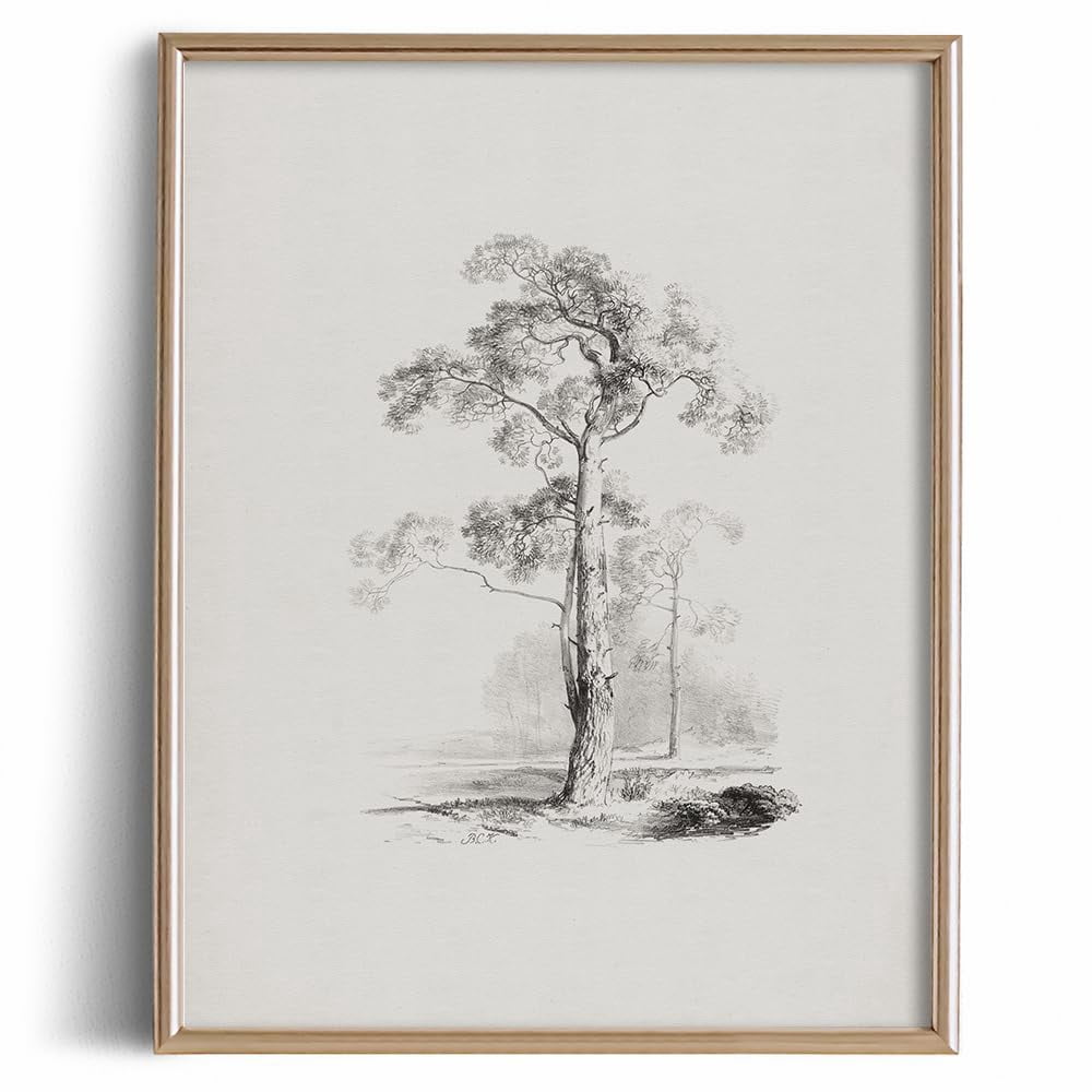 AABERIC Vintage Farmhouse Horse Wall Art - Horse Drawing Etching Rustic ...