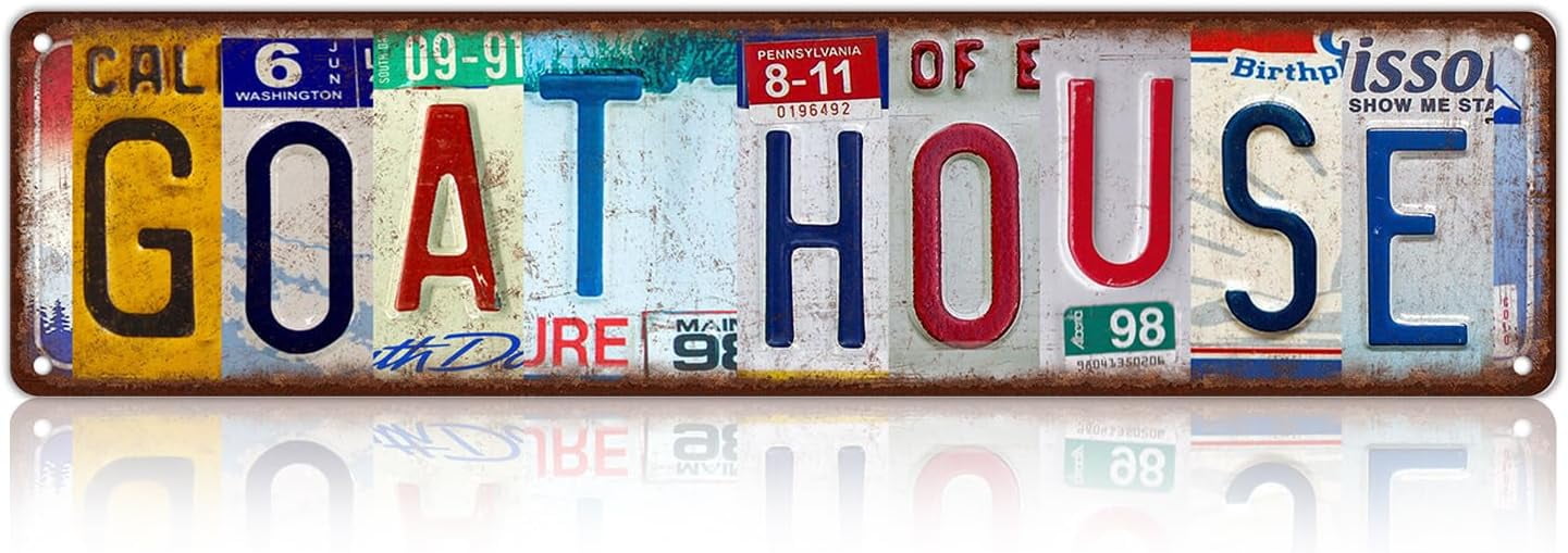 AABERIC Vintage Goat House Wall Decor Street Signs Metal Tin Signs ...