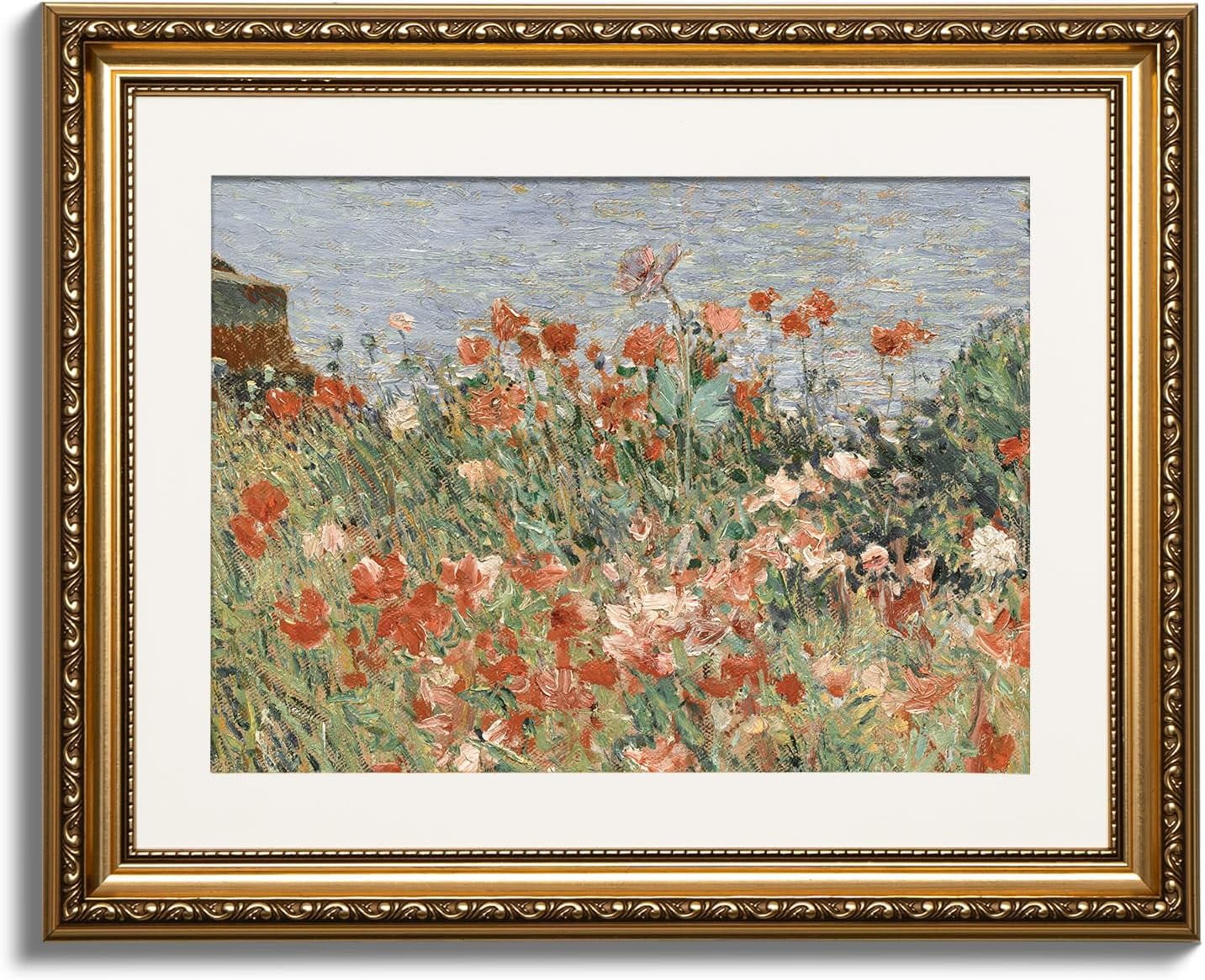 AABERIC Vintage Gold Wall Art, Retro Garden Shoals Sea Sky, Canvas ...