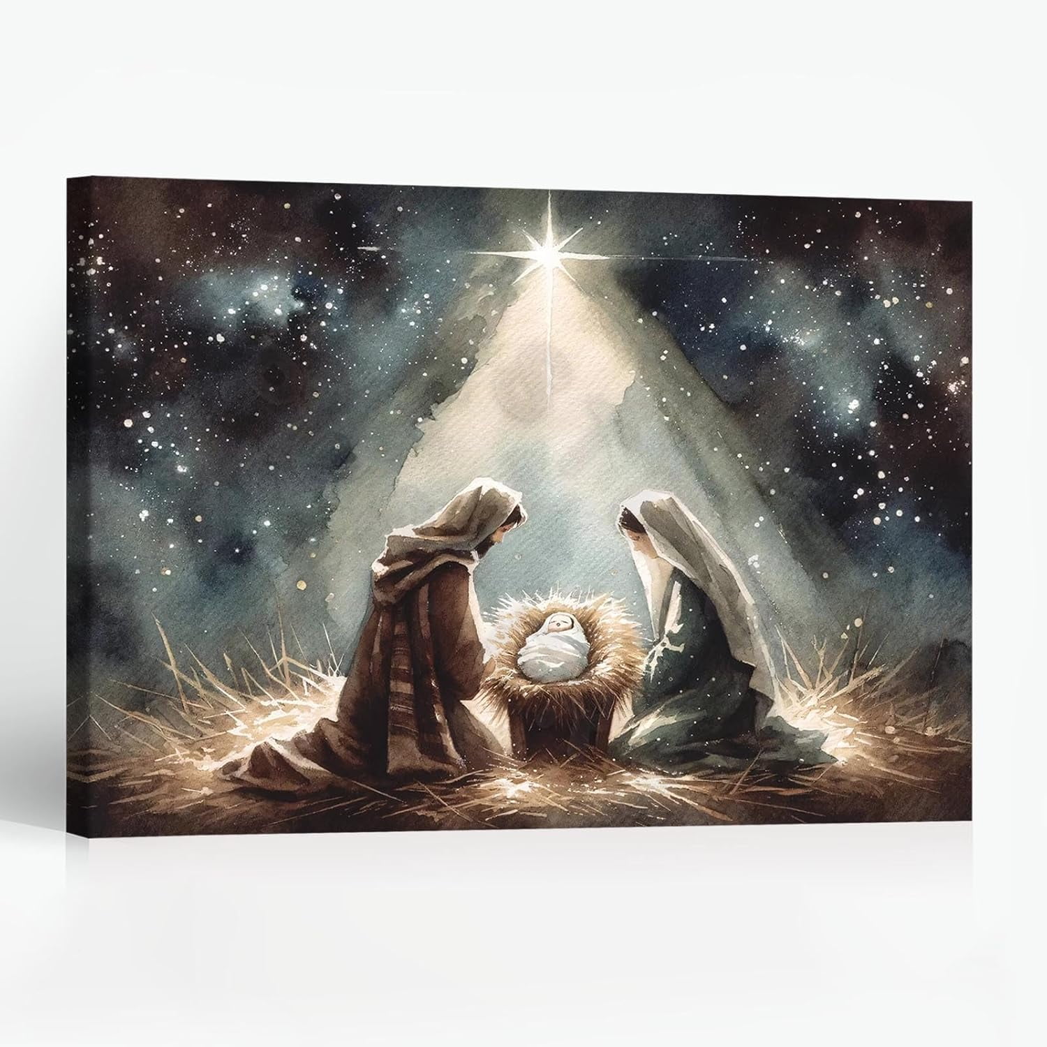 AABERIC Vintage Mary Joseph Birth Of Jesus Christ Poster Nativity Scene ...