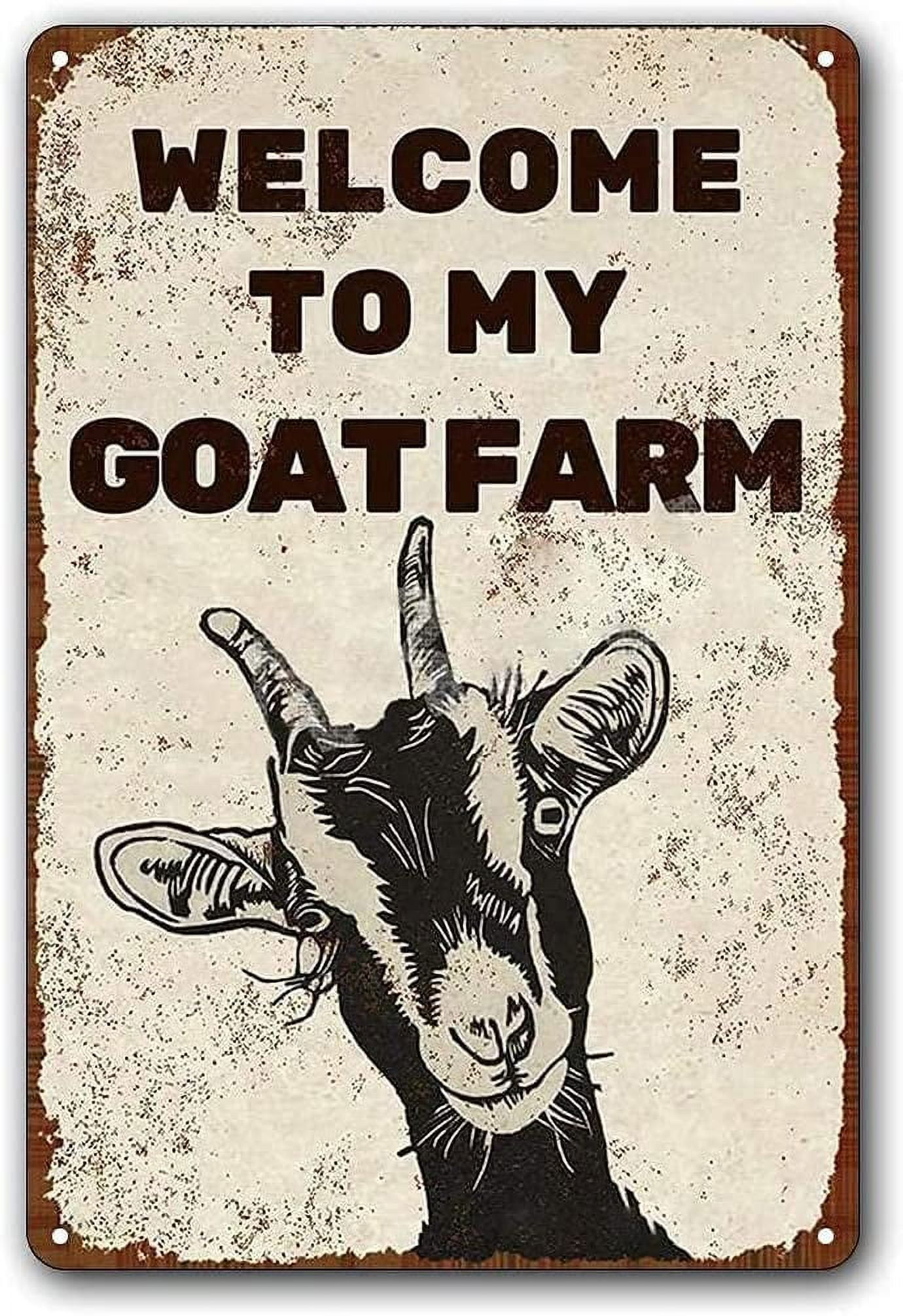 AABERIC Vintage Metal Plaque Poster Welcome To My Goat Farm Retro Metal ...