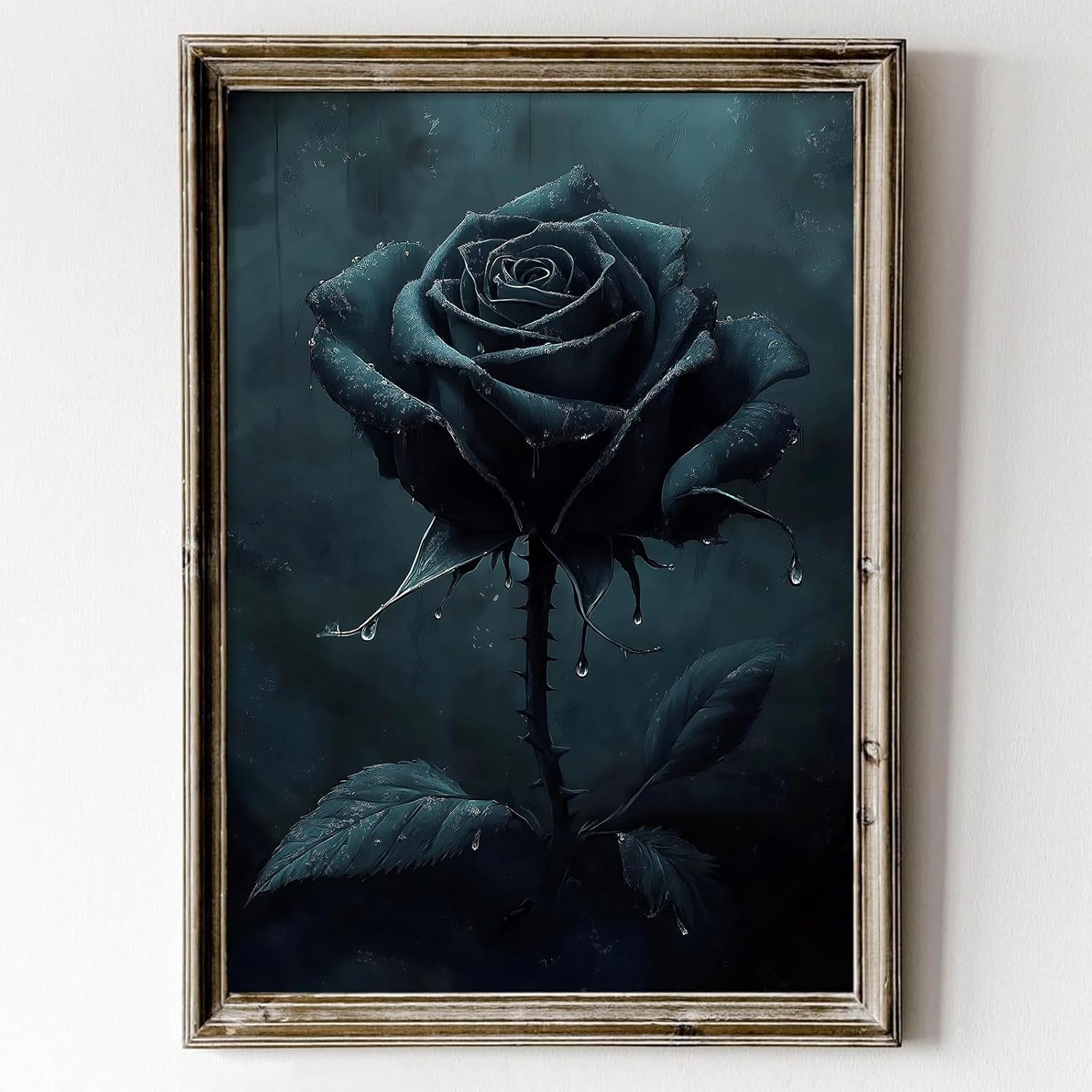 AABERIC Vintage Owl Wall Art Dark Academia Floral Print Poster Black ...