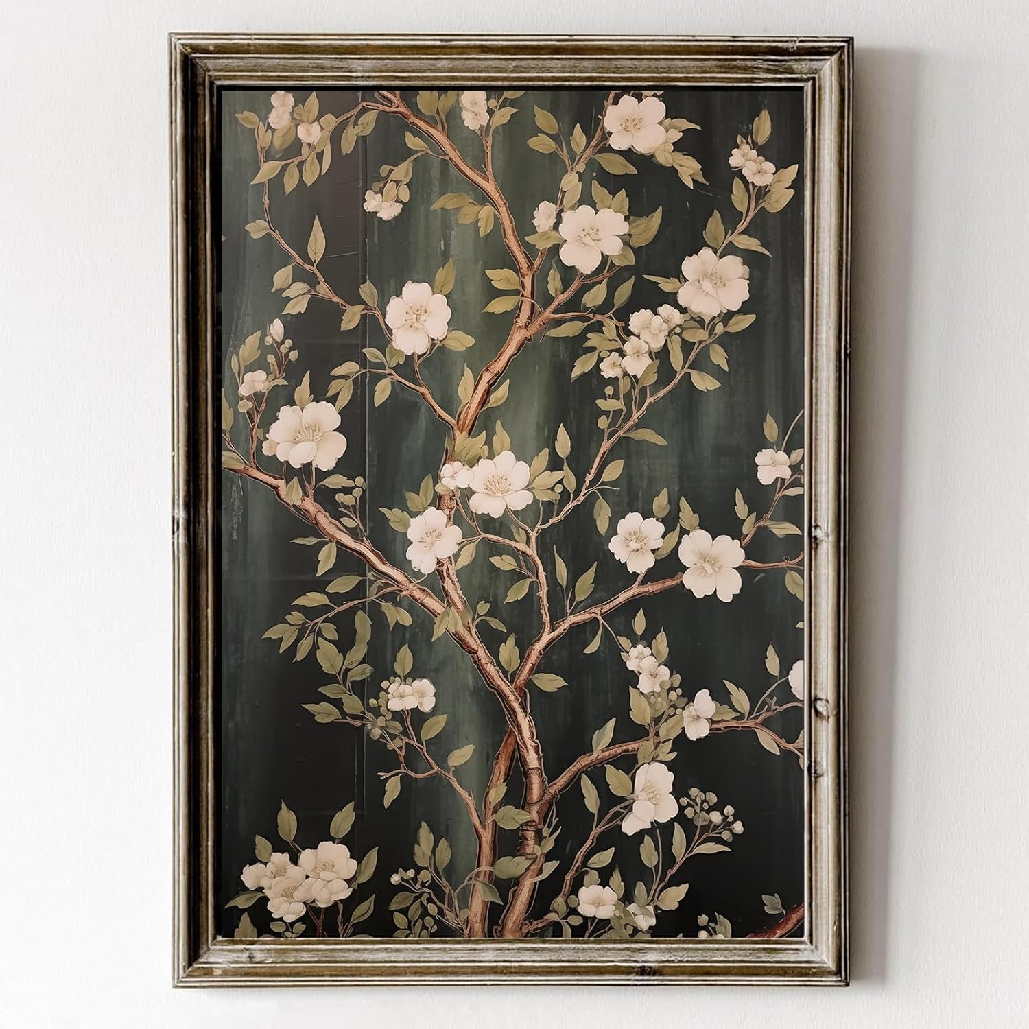 AABERIC Vintage Owl Wall Art Dark Academia Floral Print Poster Black ...