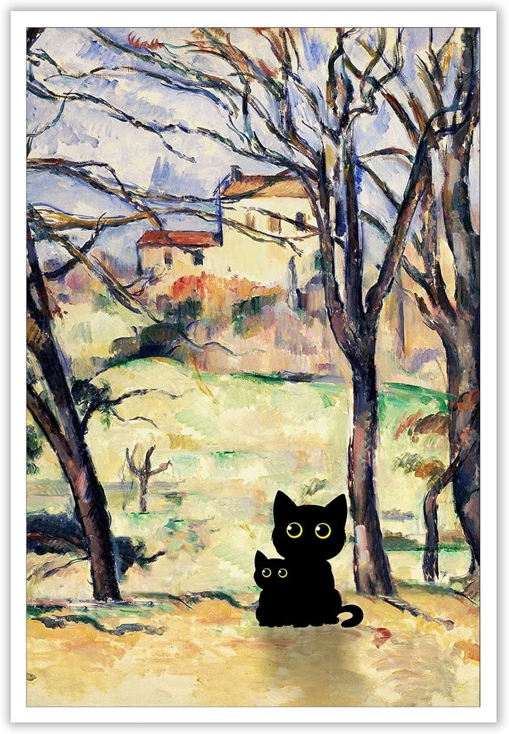 AABERIC Vintage Paul Cezanne Cat Canvas Wall Art Famous Oil Prints ...