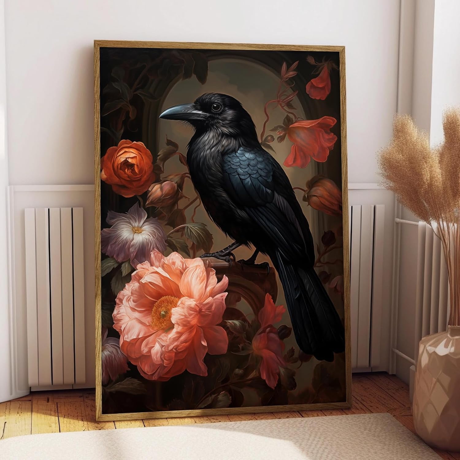 AABERIC Vintage Rabbit Canvas Wall Art Bunny with Flowers Picture ...