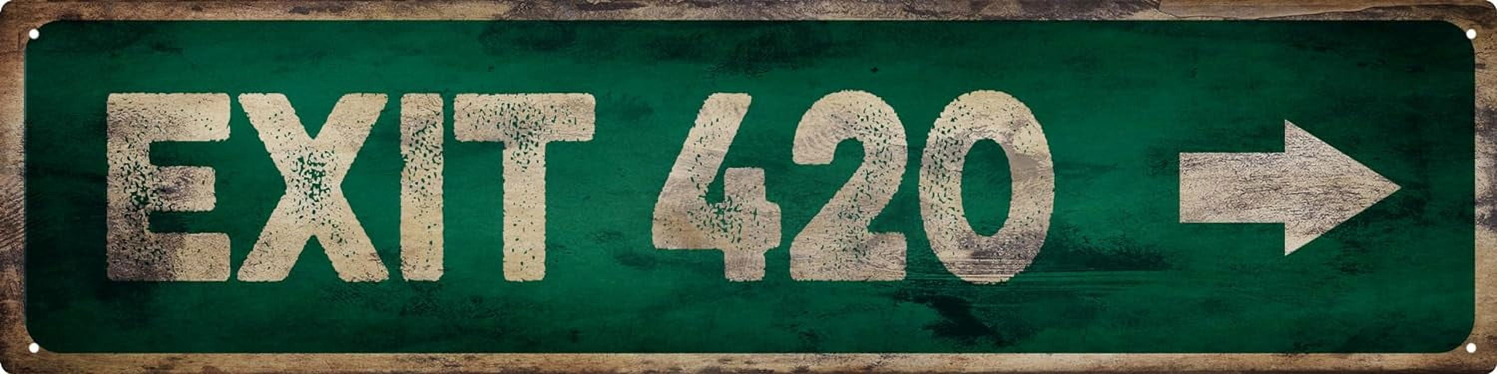 AABERIC Vintage Tin Sign Retro Metal Exit 420 Signs Stylish Wall Art ...