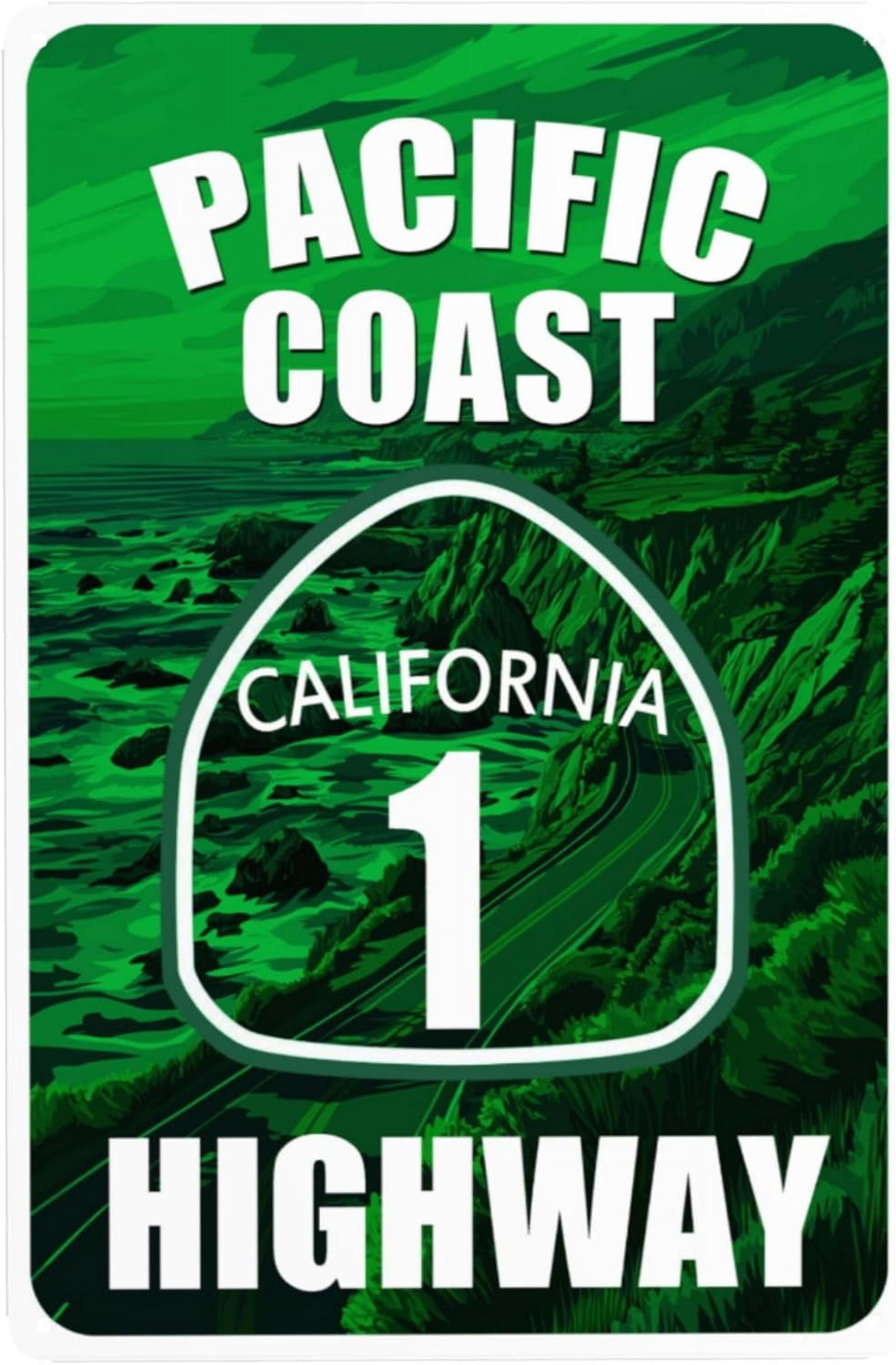 AABERIC Vintage Tin Signs Pacific Coast Highway California Decor Street ...