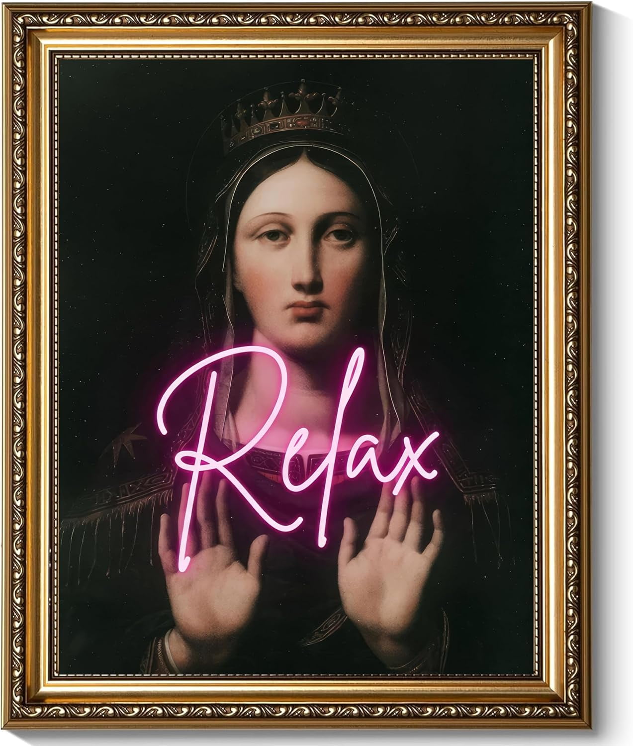 AABERIC Virgin Mary Relax Aesthetic Canvas Wall Art Eclectic Vintage ...