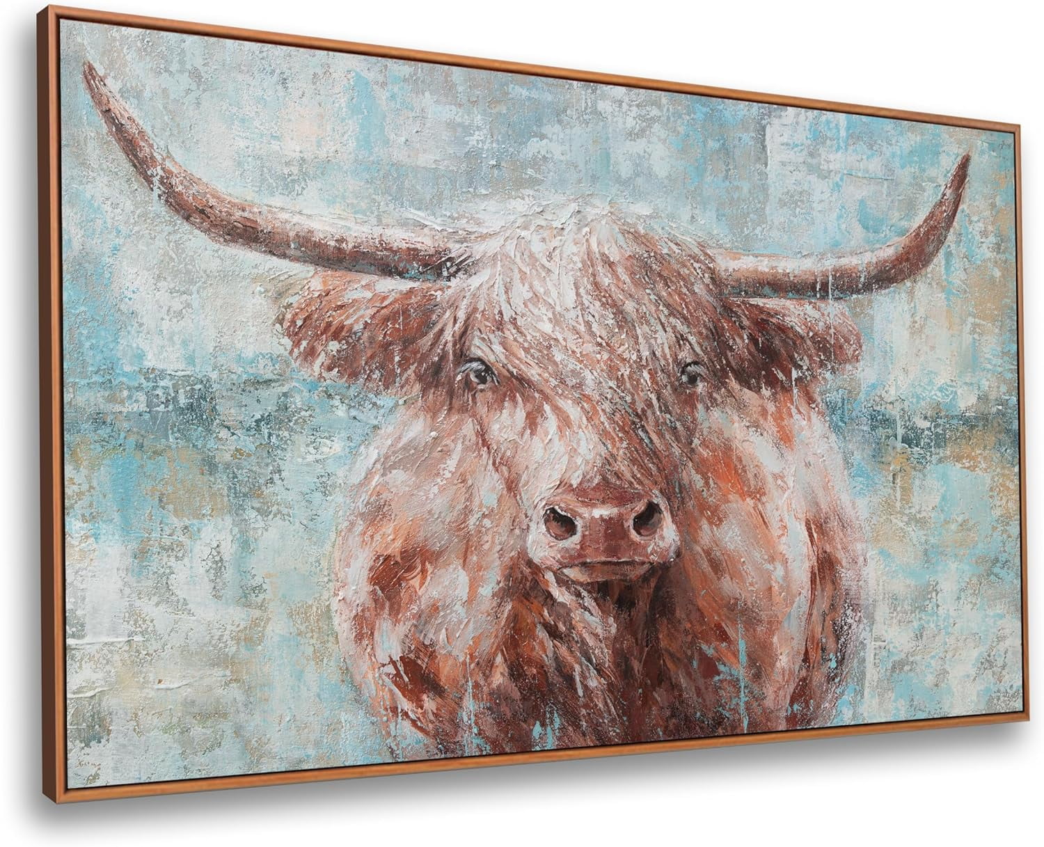 AABERIC Wall Art Freedom Highland Cow Pictures Painting Wild Animal ...