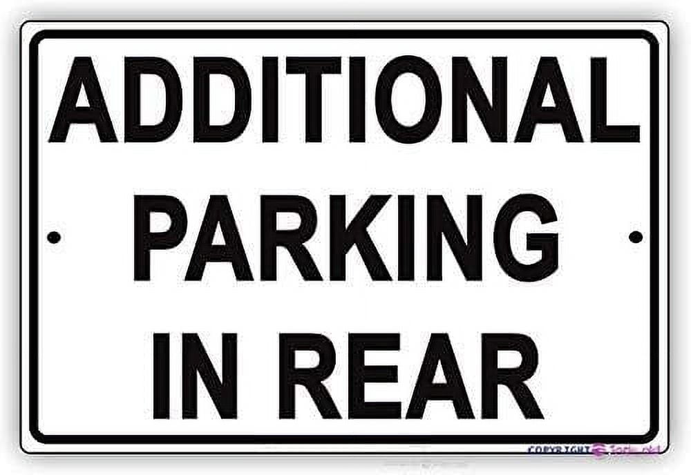 AABERIC Wall Decor Metal Road Sign Additional Parking in Rear Building ...