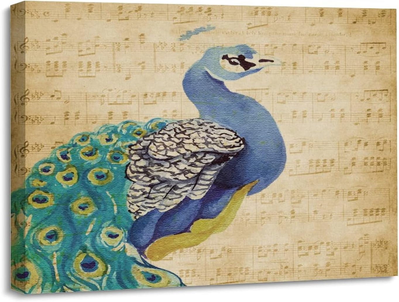 AABERIC Wall Prints Crowned Peacock Canvas Print Wall Art Peacock ...