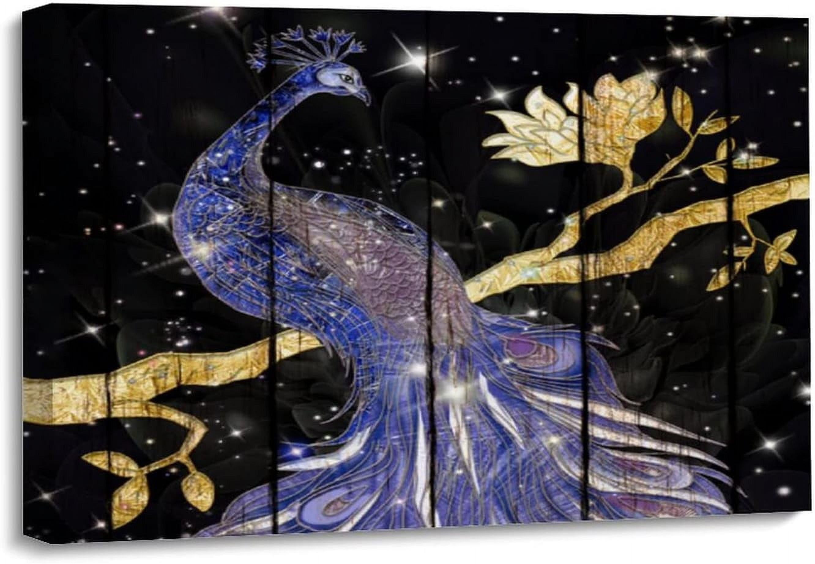 AABERIC Wall Prints Crowned Peacock Canvas Print Wall Art Peacock ...