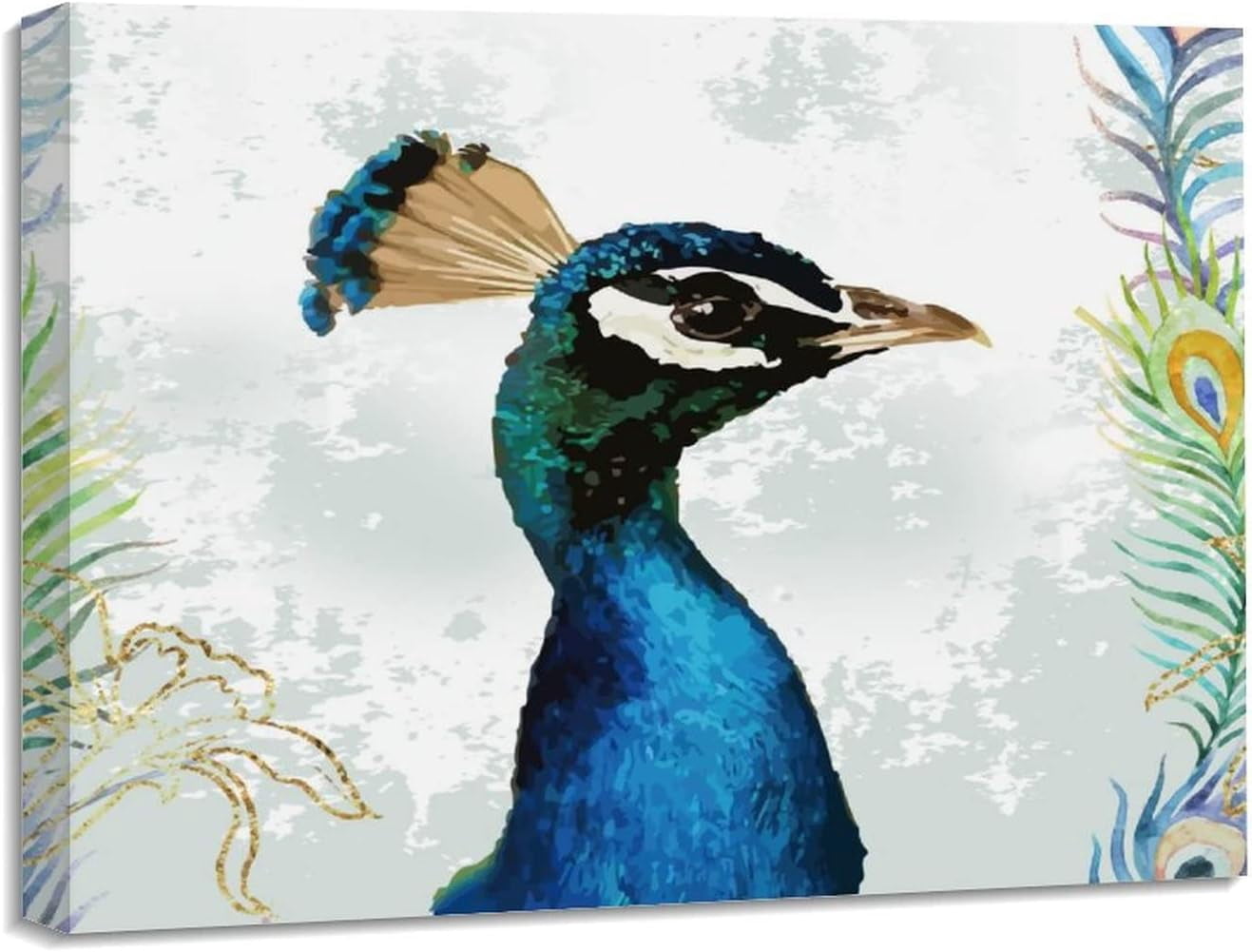 AABERIC Wall Prints Crowned Peacock Canvas Print Wall Art Peacock ...