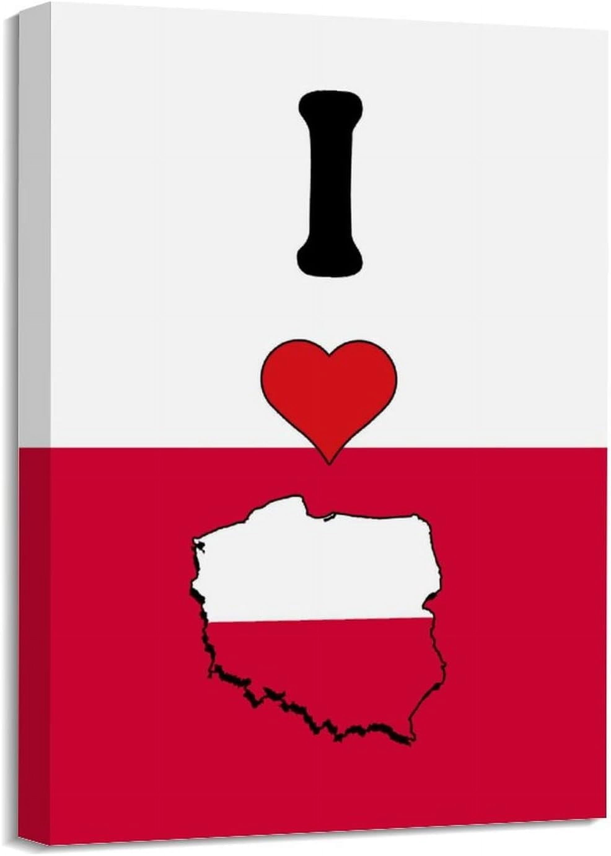 AABERIC Wall Prints I Love My Country,Poland Canvas Print Wall Art ...