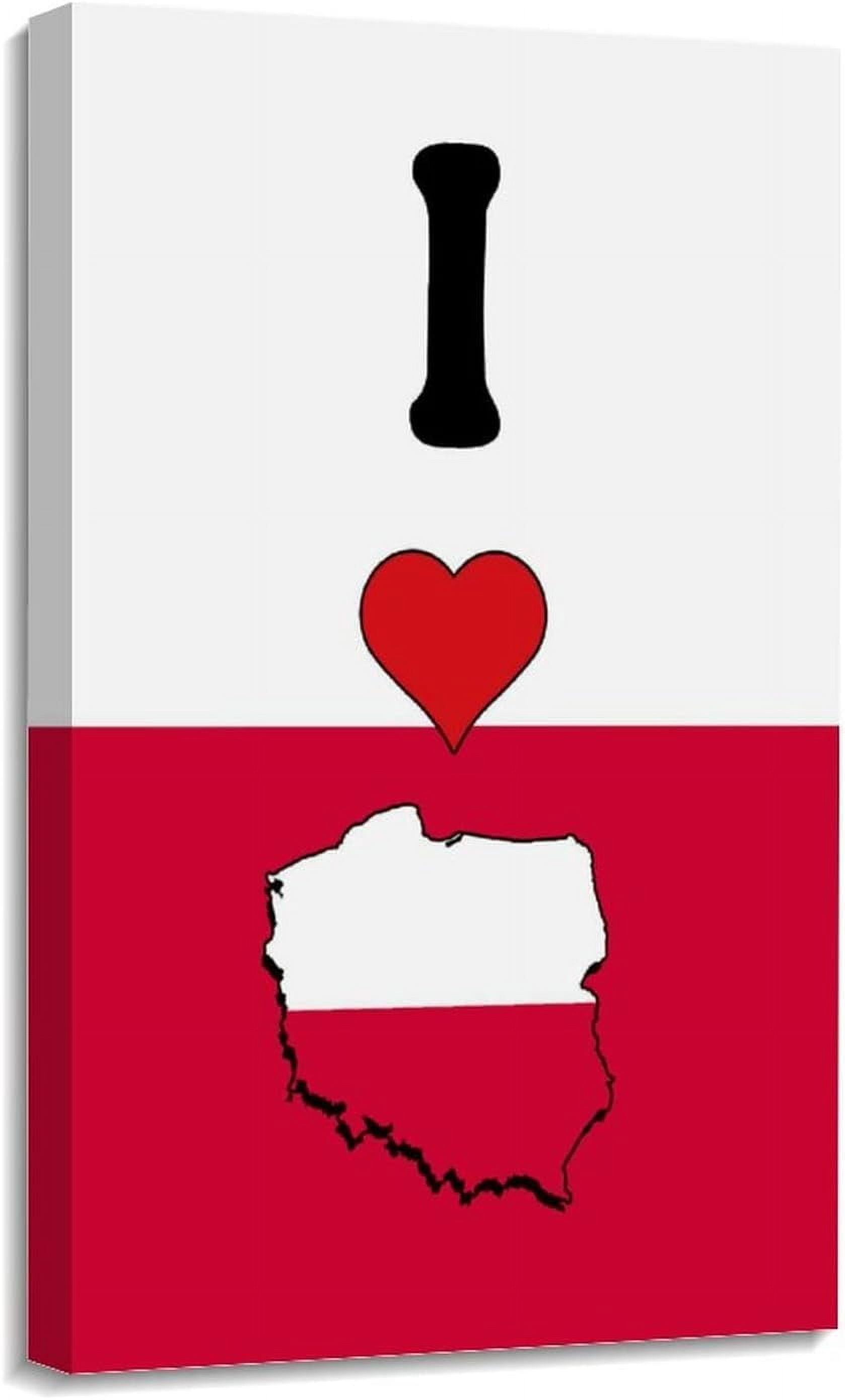 AABERIC Wall Prints I Love My Country,Poland Canvas Print Wall Art ...