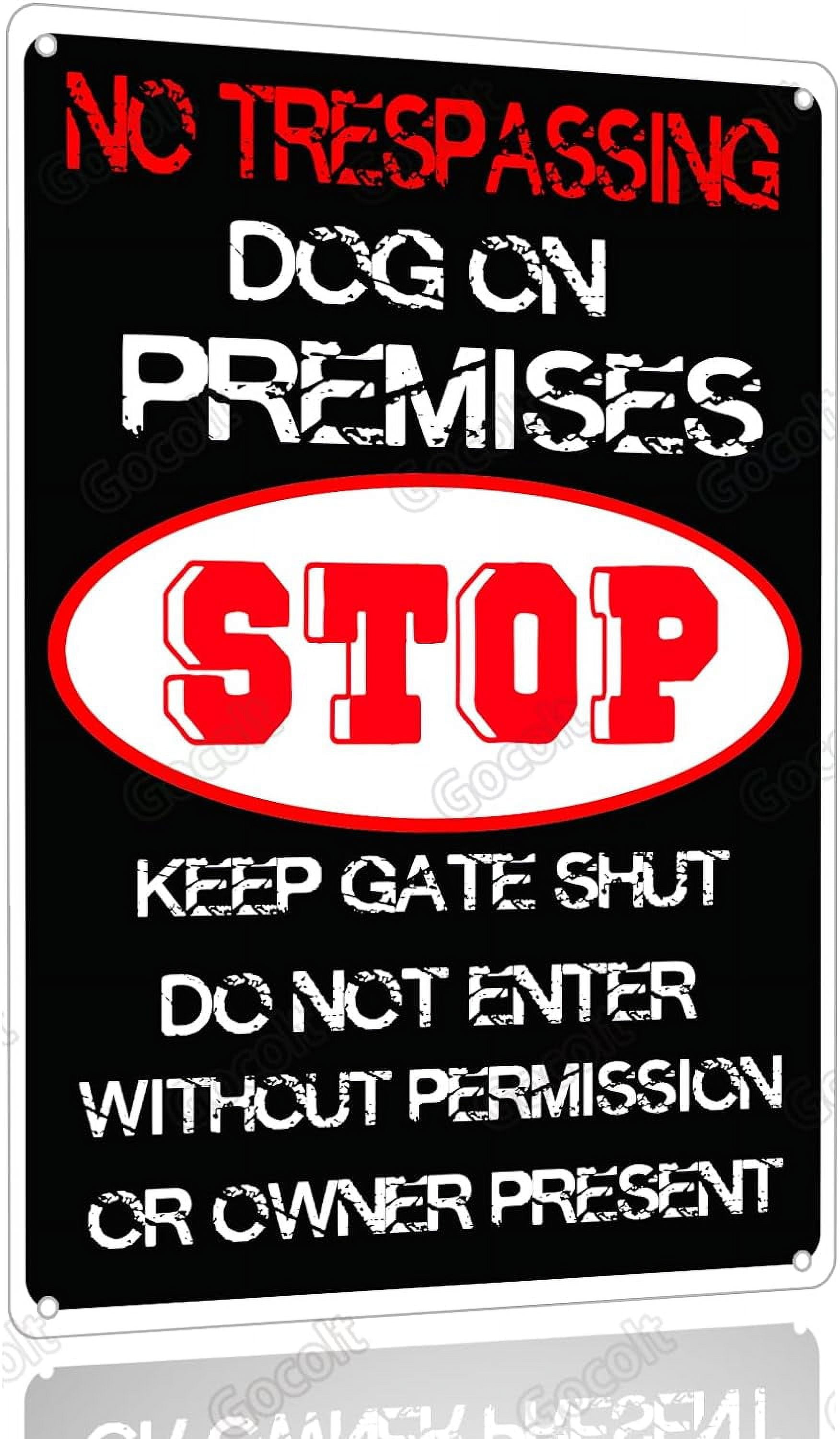 AABERIC Warning Beware Of Dog Metal Sign No Trespassing Dog On Premises ...