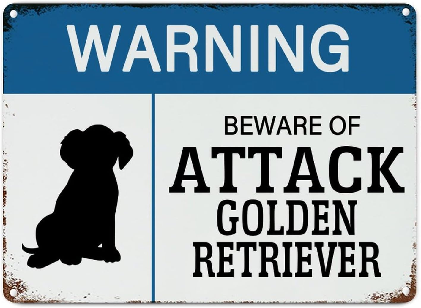AABERIC Warning Beware of Golden Retriever Decor Warning Signs Metal ...