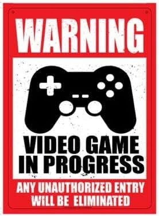 AABERIC Warning Video Game in Progress - Easy-to-Hang Wall Decor - Fun ...