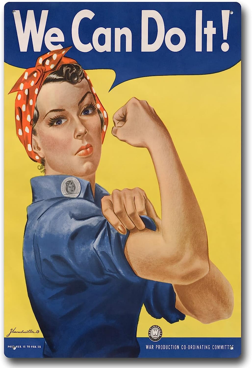 AABERIC We Can Do It Tin Sign Feminism Inspire Metal Plaque ...