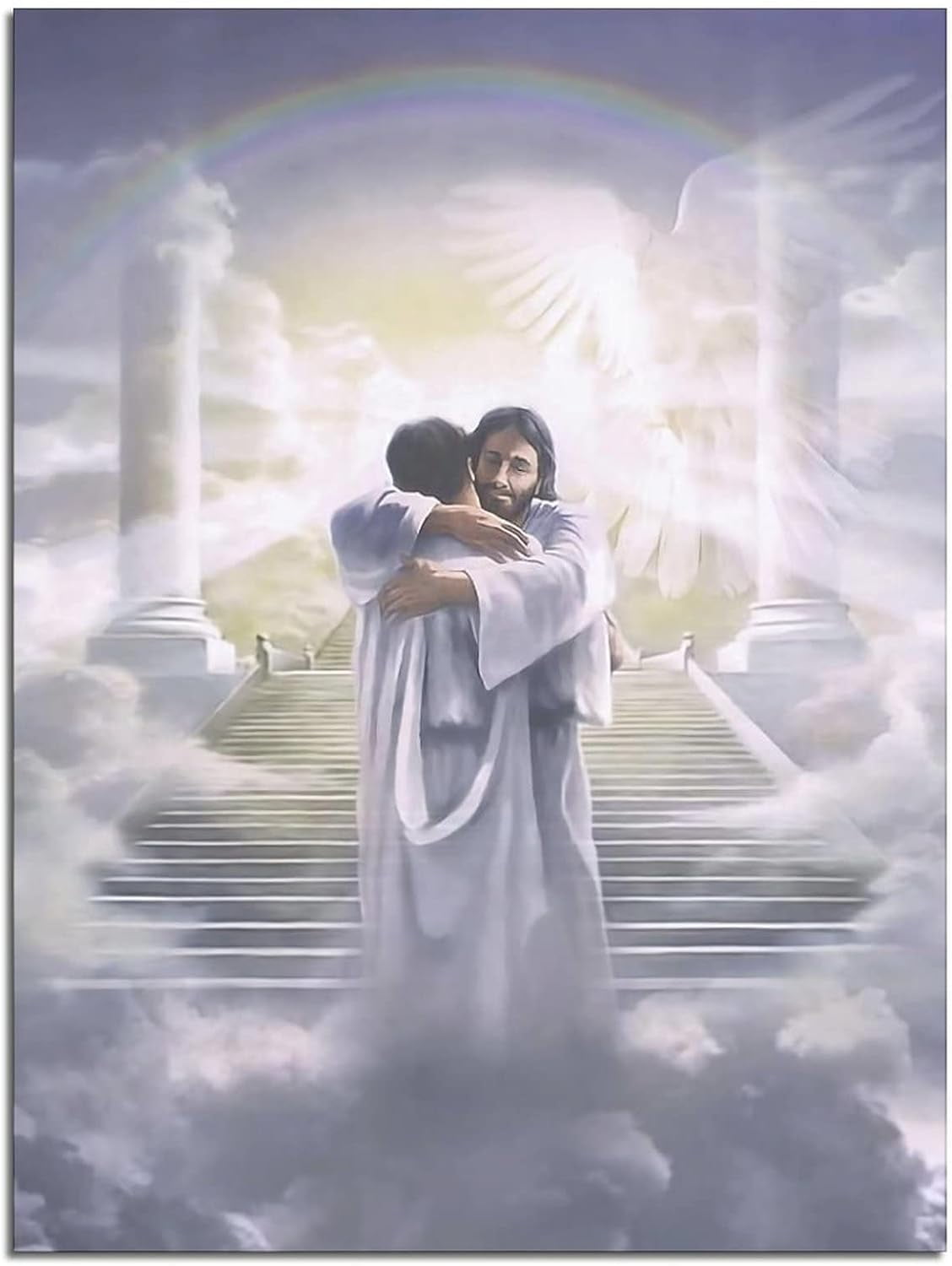 AABERIC Welcome Home To Heaven Jesus Christ Canvas Wall Art Print ...