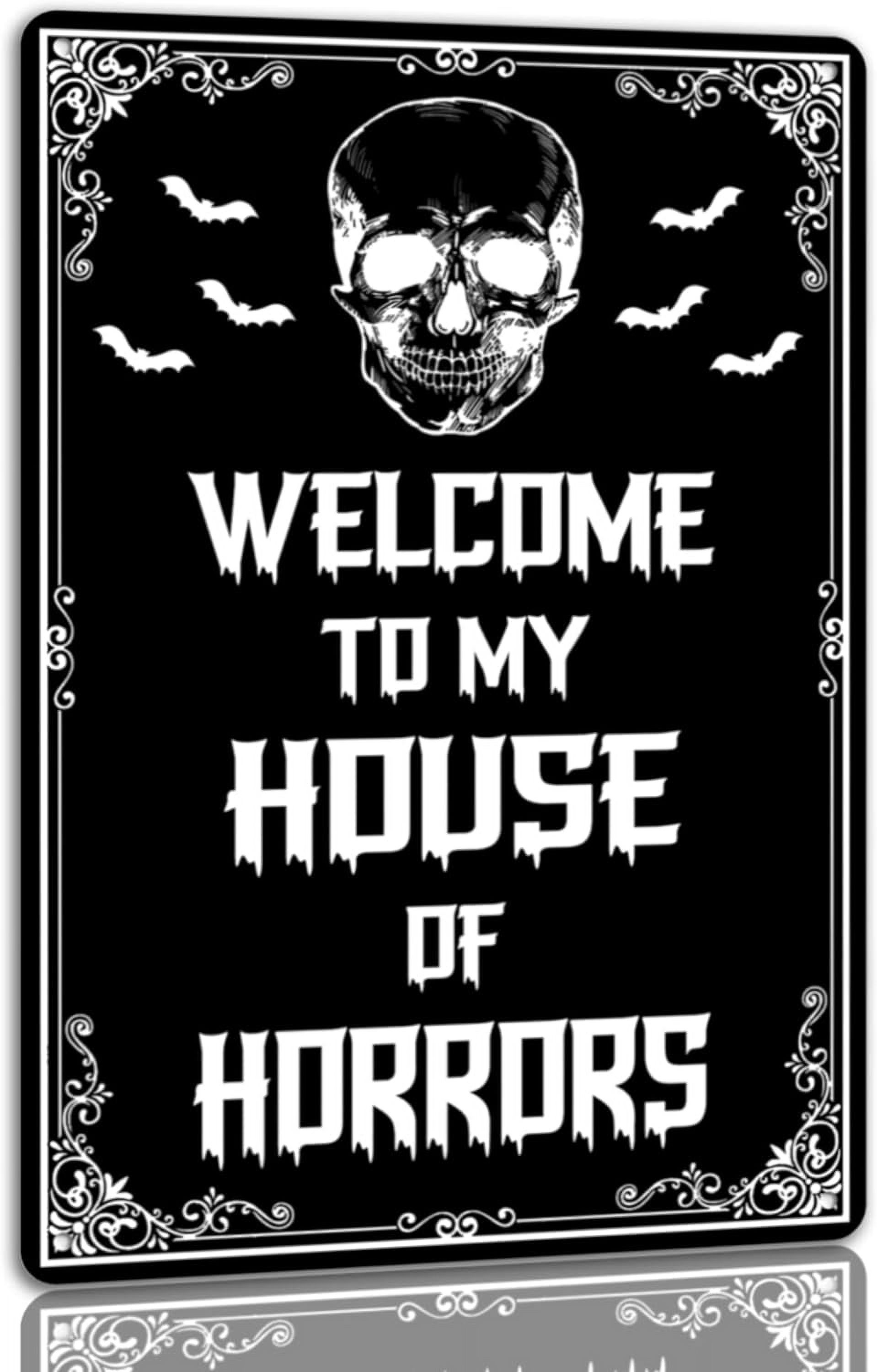 AABERIC Welcome To My House Of Horrors Tin Sign Halloween Metal Sign ...