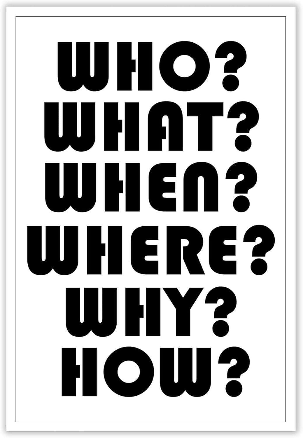 AABERIC Who?What?When?Where?Why?How? Prints Painting Five Ws Questions ...