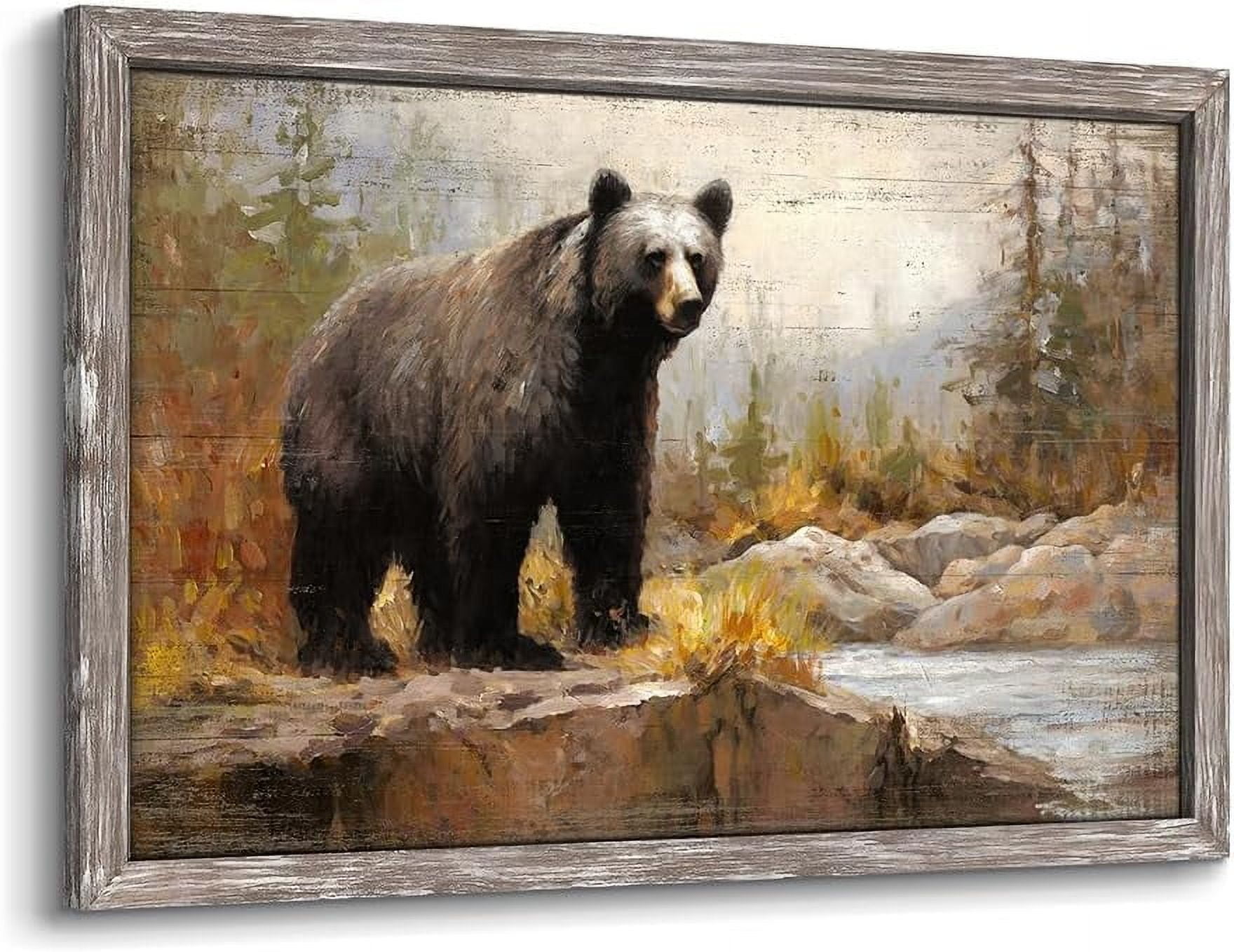 AABERIC Wildlife Painting Framed Wall Art: Majestic Moose in Forest ...