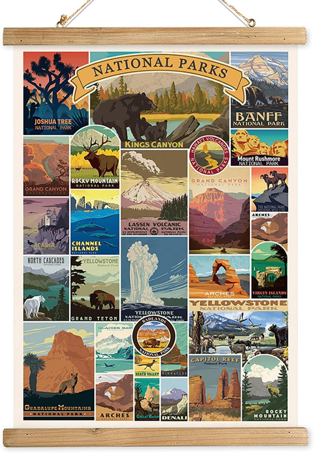 AABERIC Winter Wildlife Educational Poster - Illustrated Arctic Animals ...