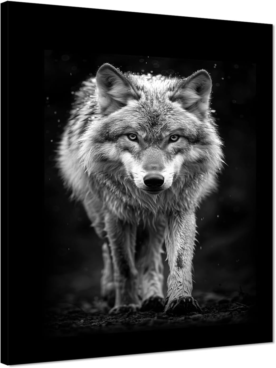 AABERIC Wolf Canvas Wall Art Modern Black and White Animals Posters ...