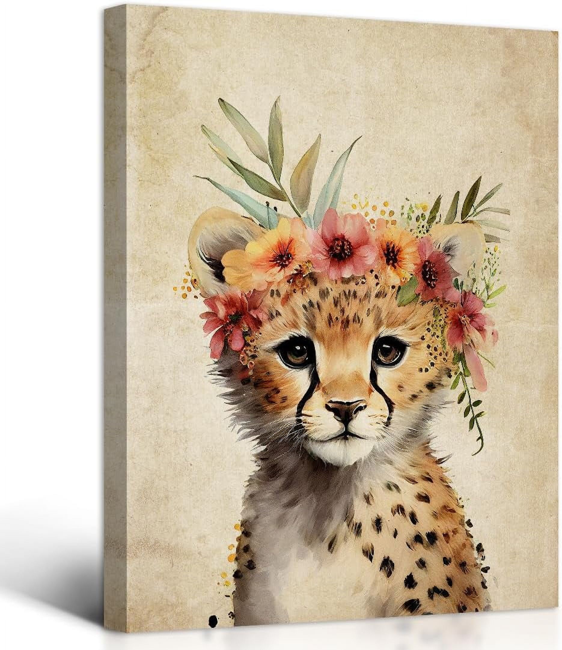 AABERIC Wolf Wall Art Decor Vintage Jungle Animal Canvas Print Picture ...