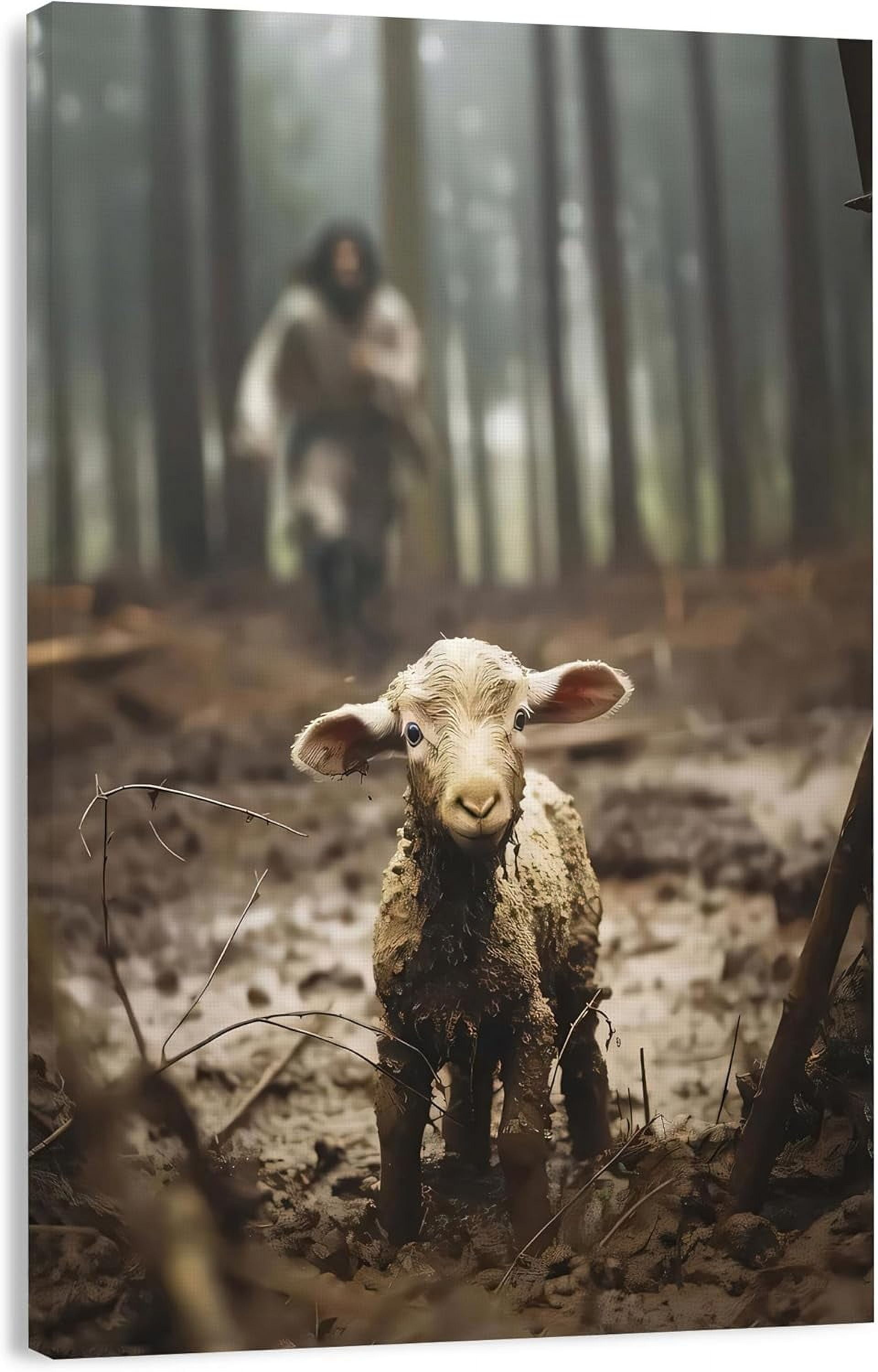 AABERIC Wrapped Canvas Christian Wall Art Jesus Artwork Painting Print ...