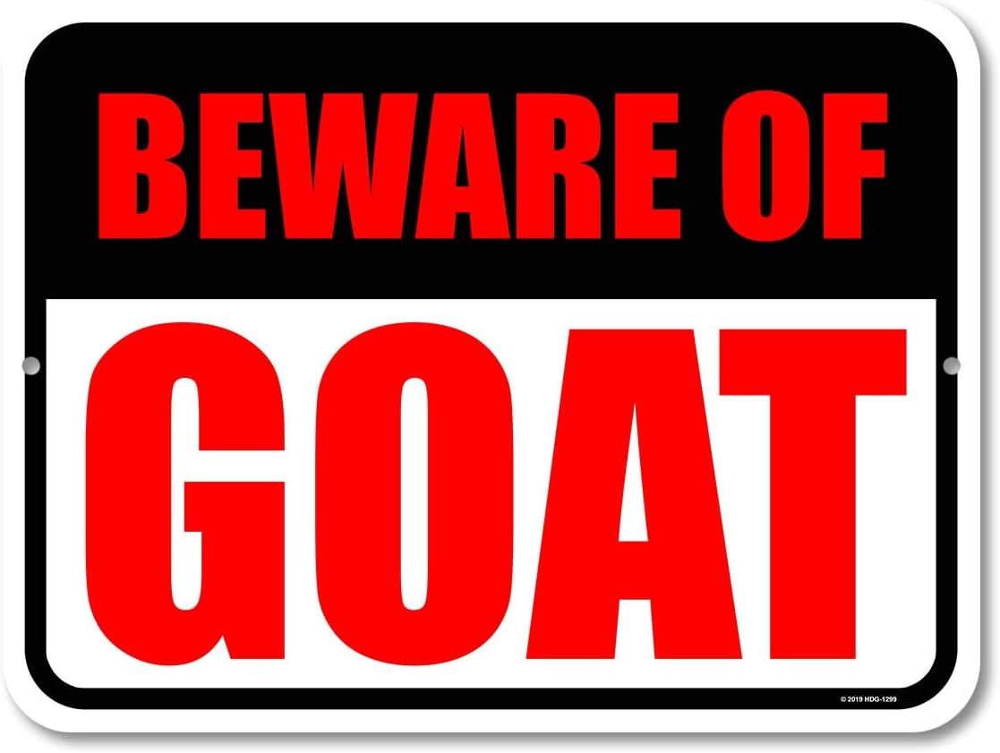 AABERIC Yard Decorations, Beware of Goat Metal Funny Farmhouse Decor ...