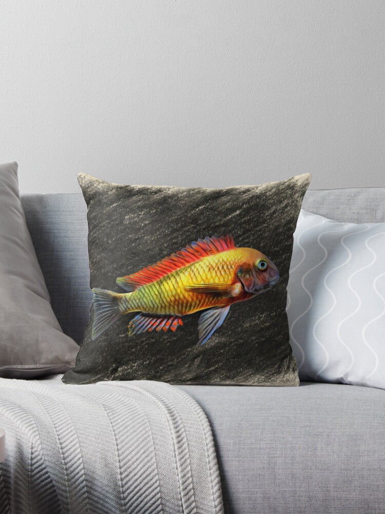 AABERIC Yellow Redfin Blunthead Cichlid Throw Pillow Covers Cases ...