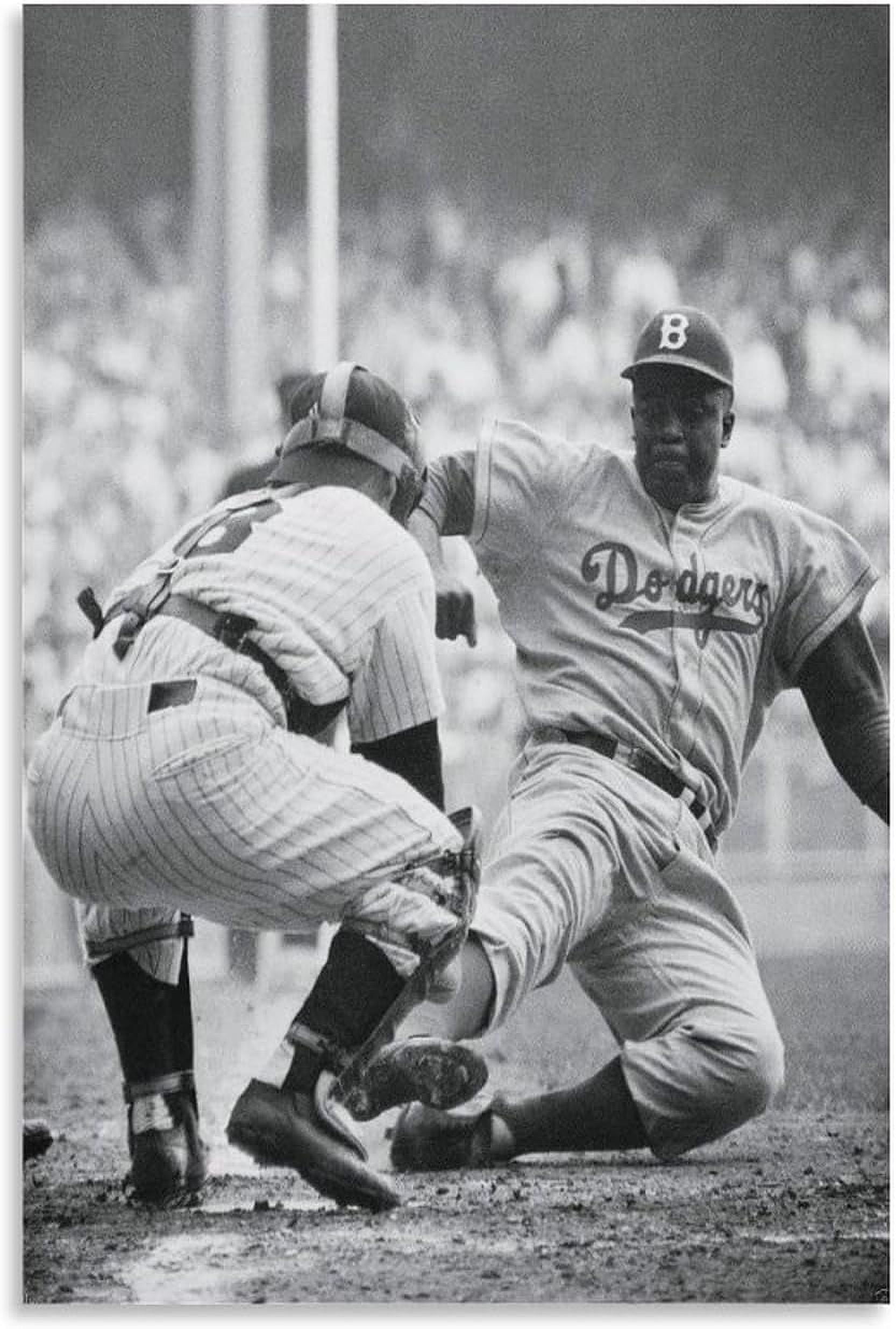 AABERIC Yogi Berra and Jackie Robinson Game Canvas Art Poster and Wall ...