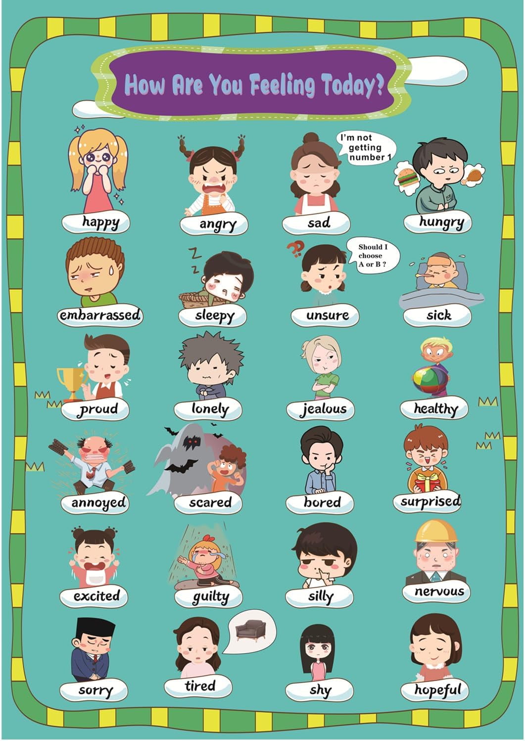 AABERIC How are You Feeling Today? Educational Preschool Feeling Canvas ...