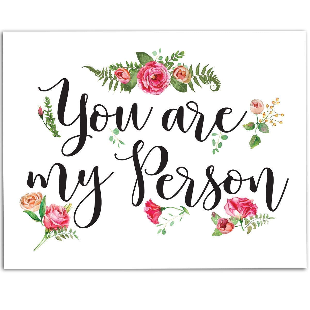 AABERIC You Are My Person Floral Wedding Decoration Anniversary Display ...