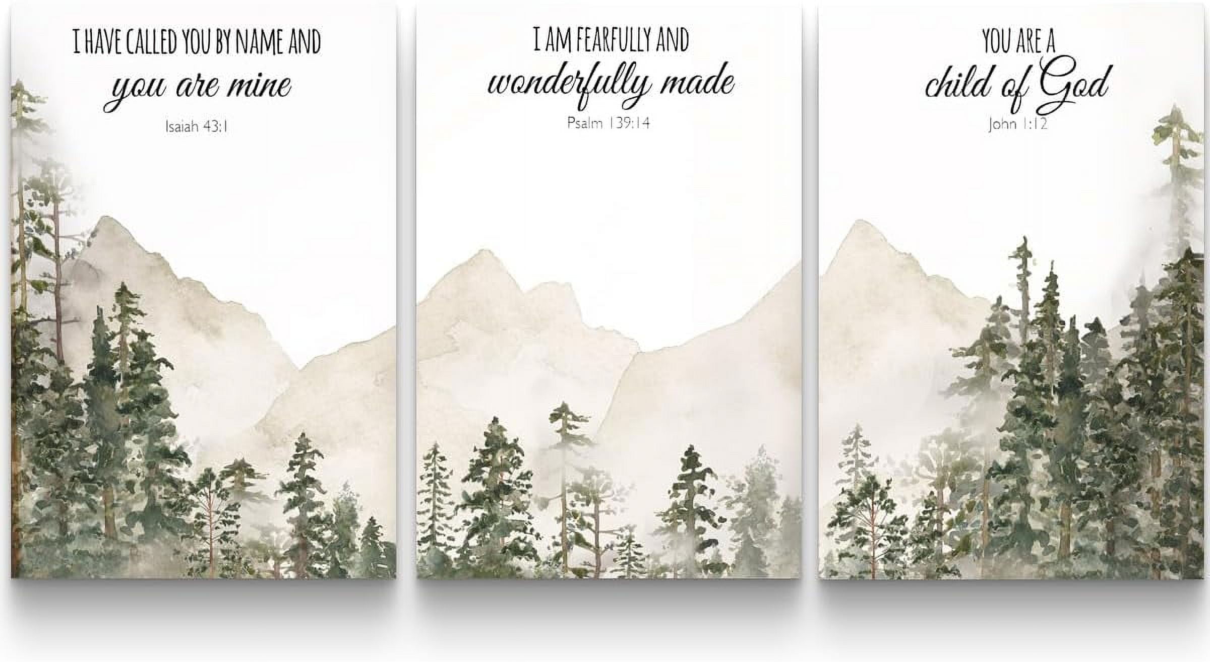 AABERIC You are a child of God, Set of 3 Wild Woodland Wall Art, Boho ...