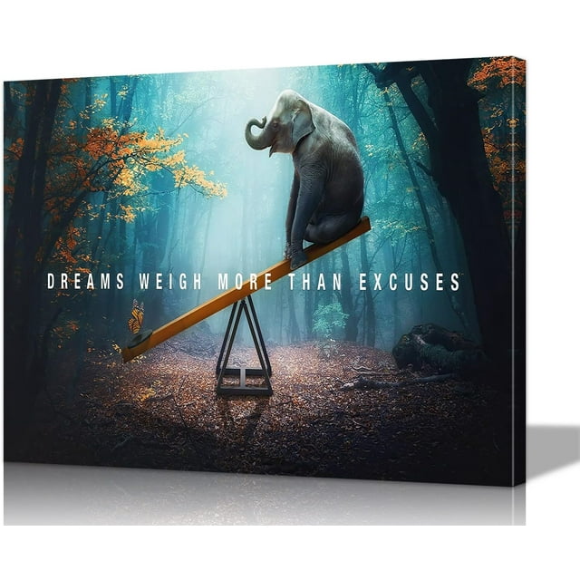 AABERIC inspirational Wall Art Dreams Weigh More Than Excuses Positive ...