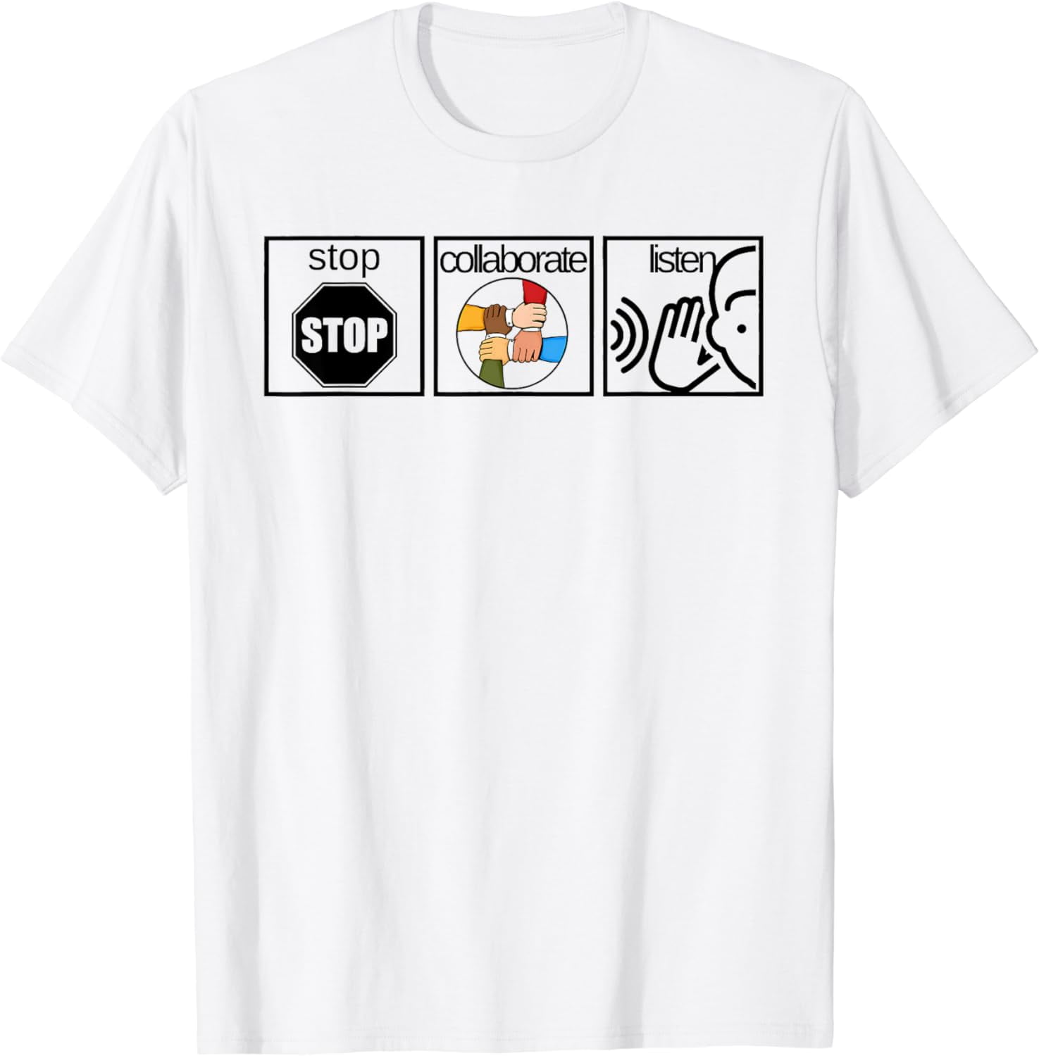 AAC Pecs Collaborate And Listen ABA Bcba Special Education T T-Shirt ...