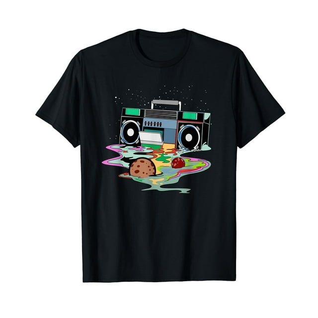 AACDMGG cool boombox in space music universe planets melting graphic ...