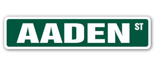 AADEN Street Sign Childrens Name Room Sign | Indoor/Outdoor | 30" Wide ...