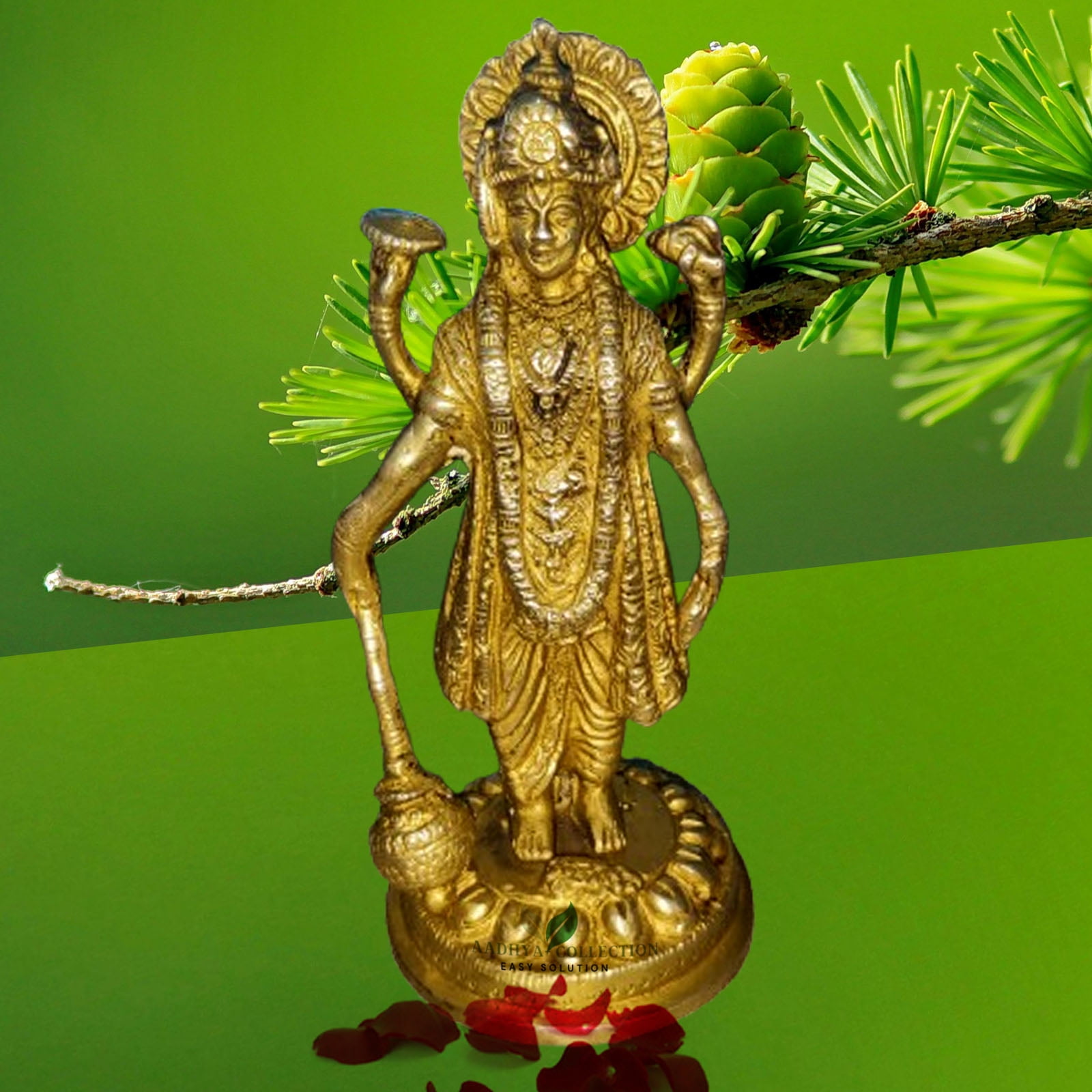 AADHYA COLLECTION Brass Lord Vishnu Idol for puja/Laxmi Narayan Statue ...