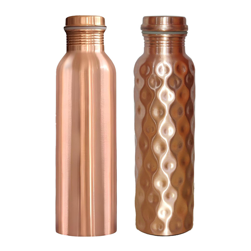 AADHYA COLLECTION Pure Copper Luxury Plain & Diamond Bottle with ...