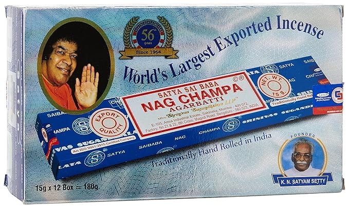 AADHYA COLLECTION Satya Sai Baba Nag Champa Incense Sticks Agarbatti ...