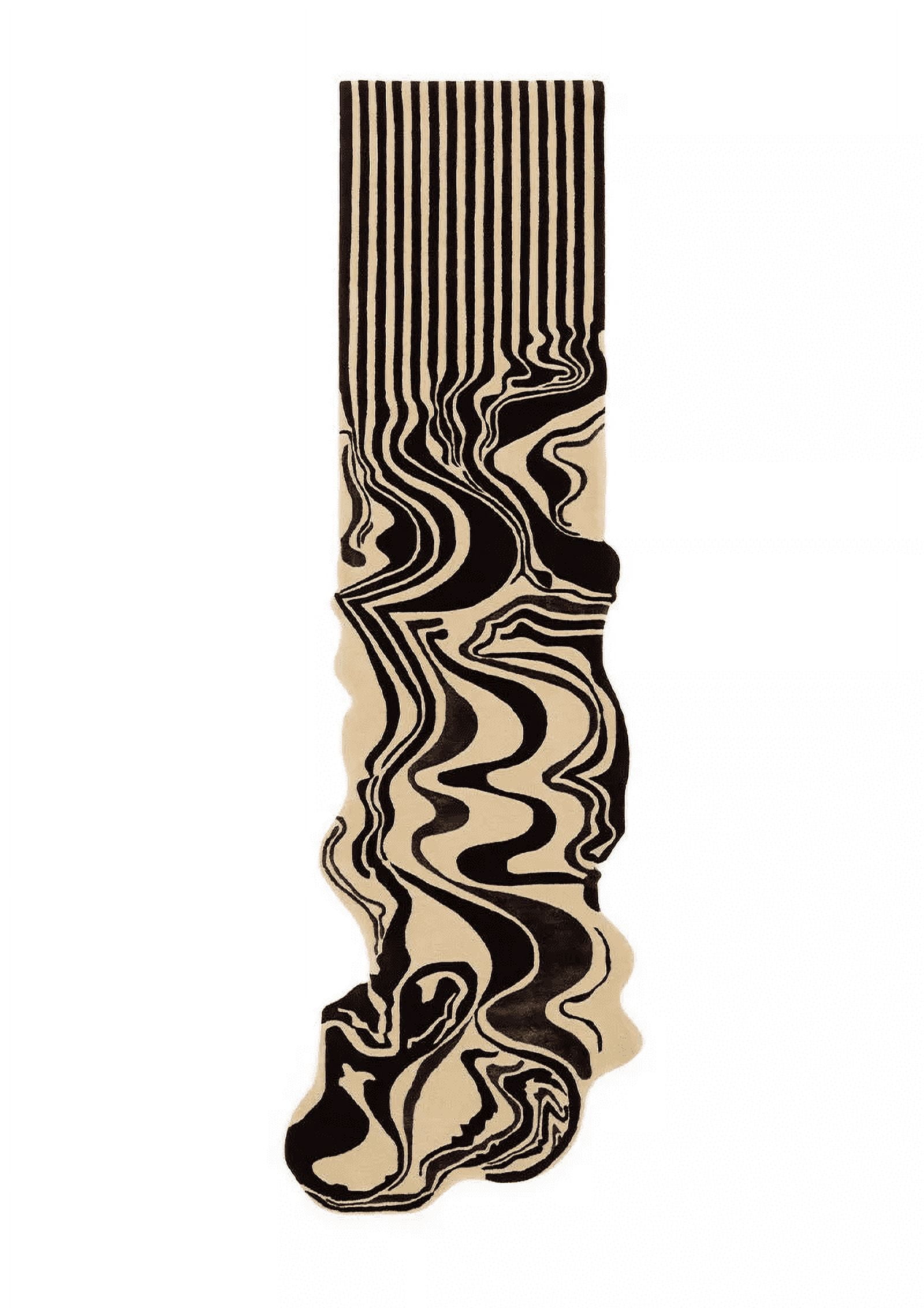 AADIL RUGS Beige And Black Melting Runner 100% Wool Hallway Rugs For ...