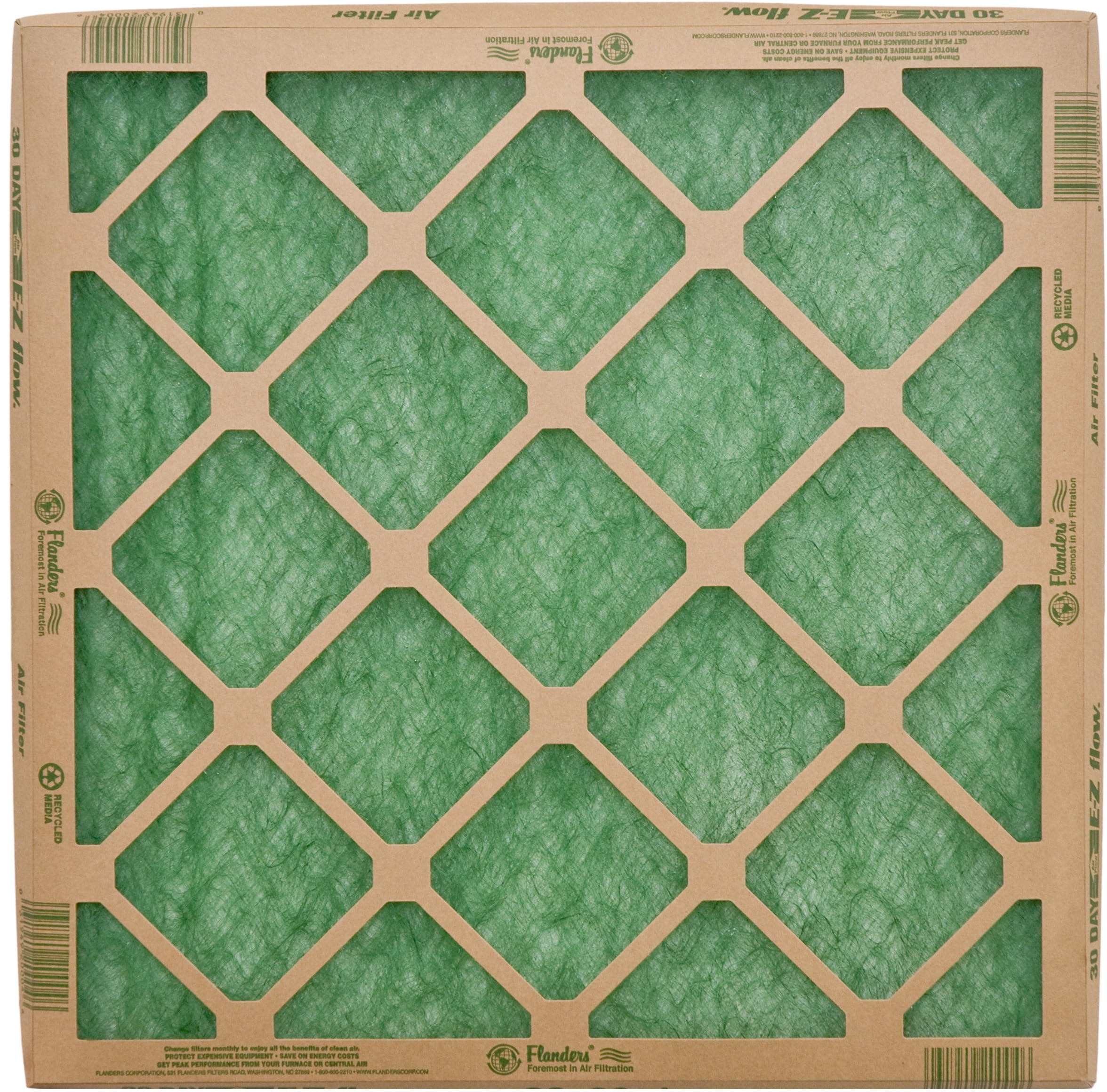 AAF Flanders 16" x 25" x 1" Nested Glass MERV 1 Air Filter (4 Filters ...